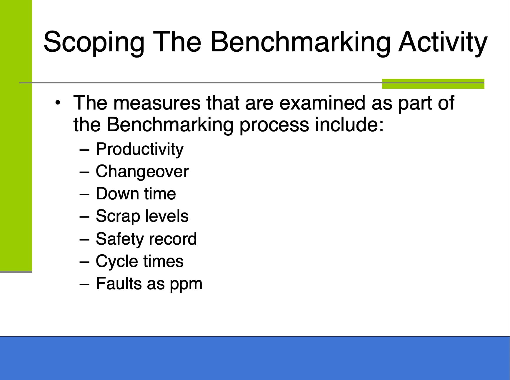 Benchmarking Performance Training Course Material - Oak Innovation Benchmarking Performance Training Course Material - Oak Innovation